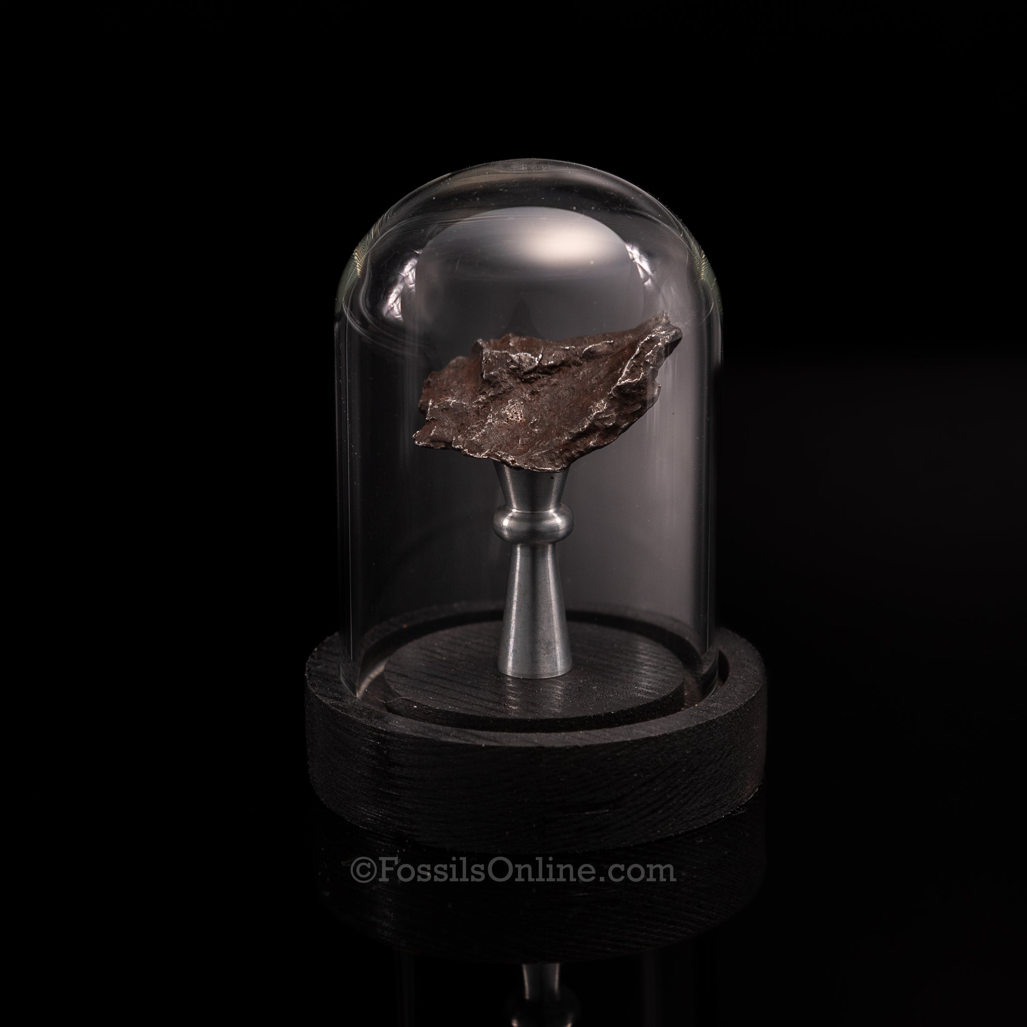 Genuine Sikhote-Alin Meteorite in Glass Dome
